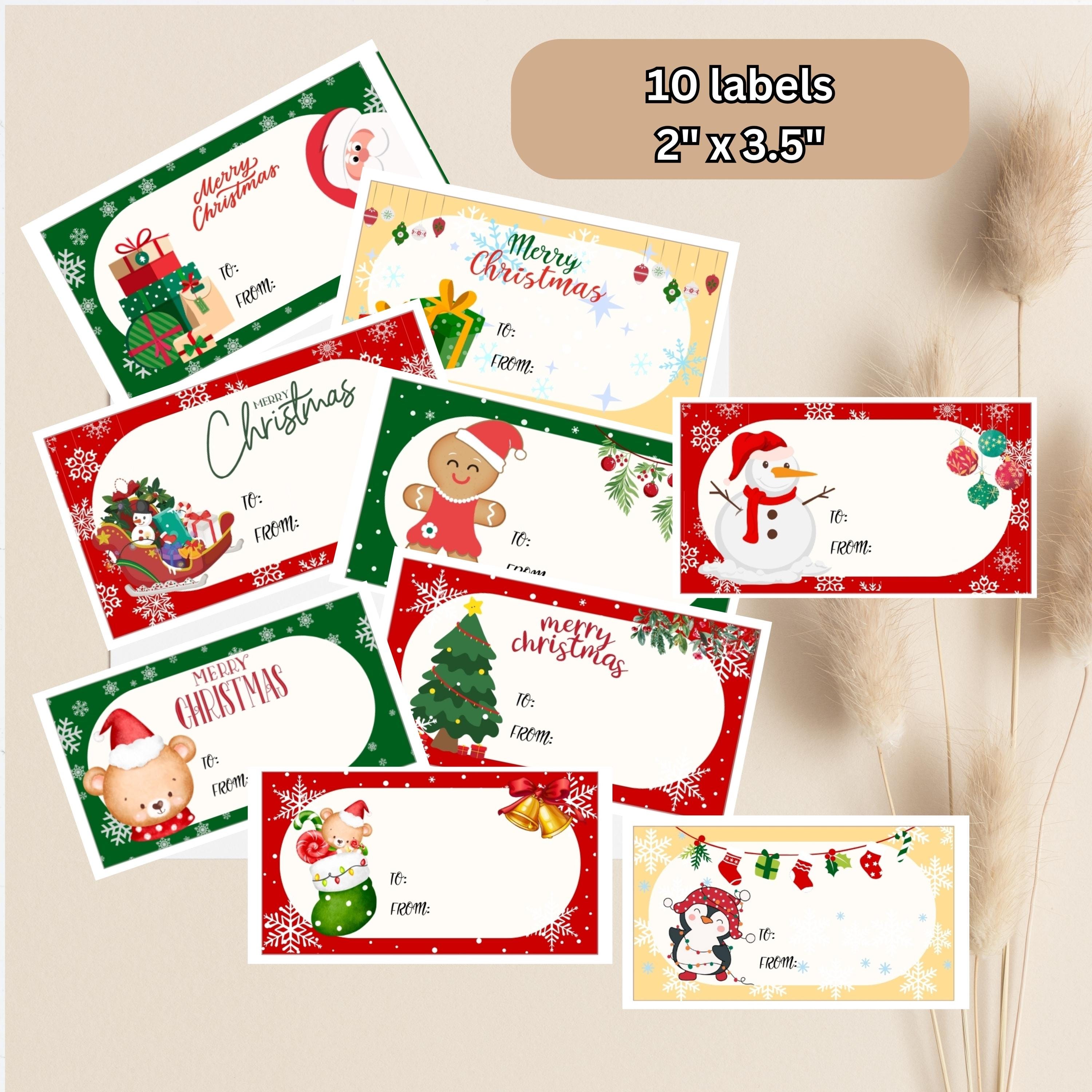 10 Christmas Printable Labels for Presents, Christmas Gift Tags ...