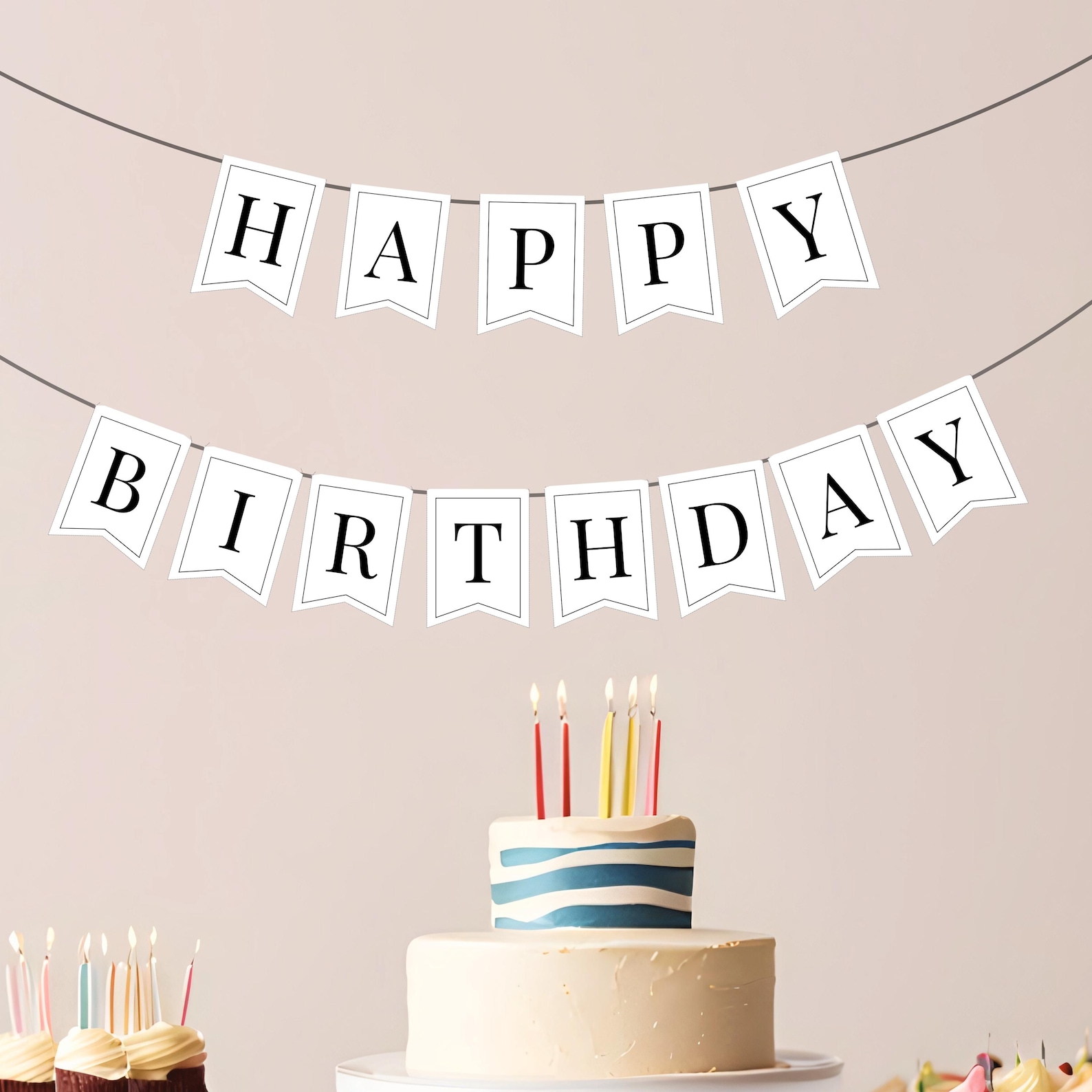 DIY Printable Banner, Birthday Party Decoration, Event Decor, Bulletin ...