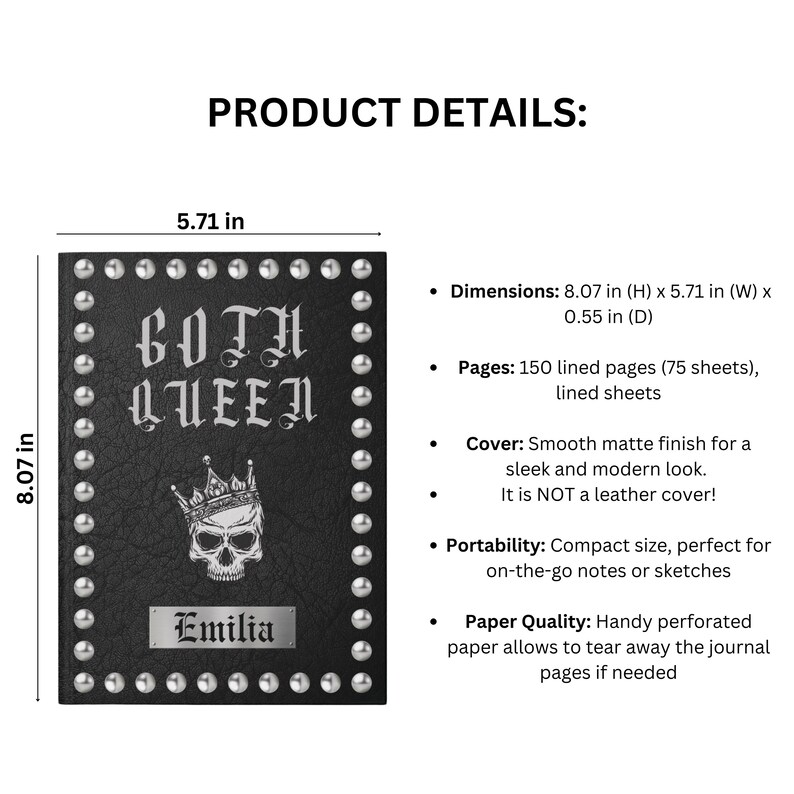 Personalized Gothic Journal, Custom Gothic Notebook, Custom Book With ...