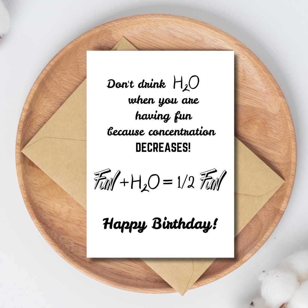 Funny Science Birthday Card Printable Chemistry Card Lab Humor for ...