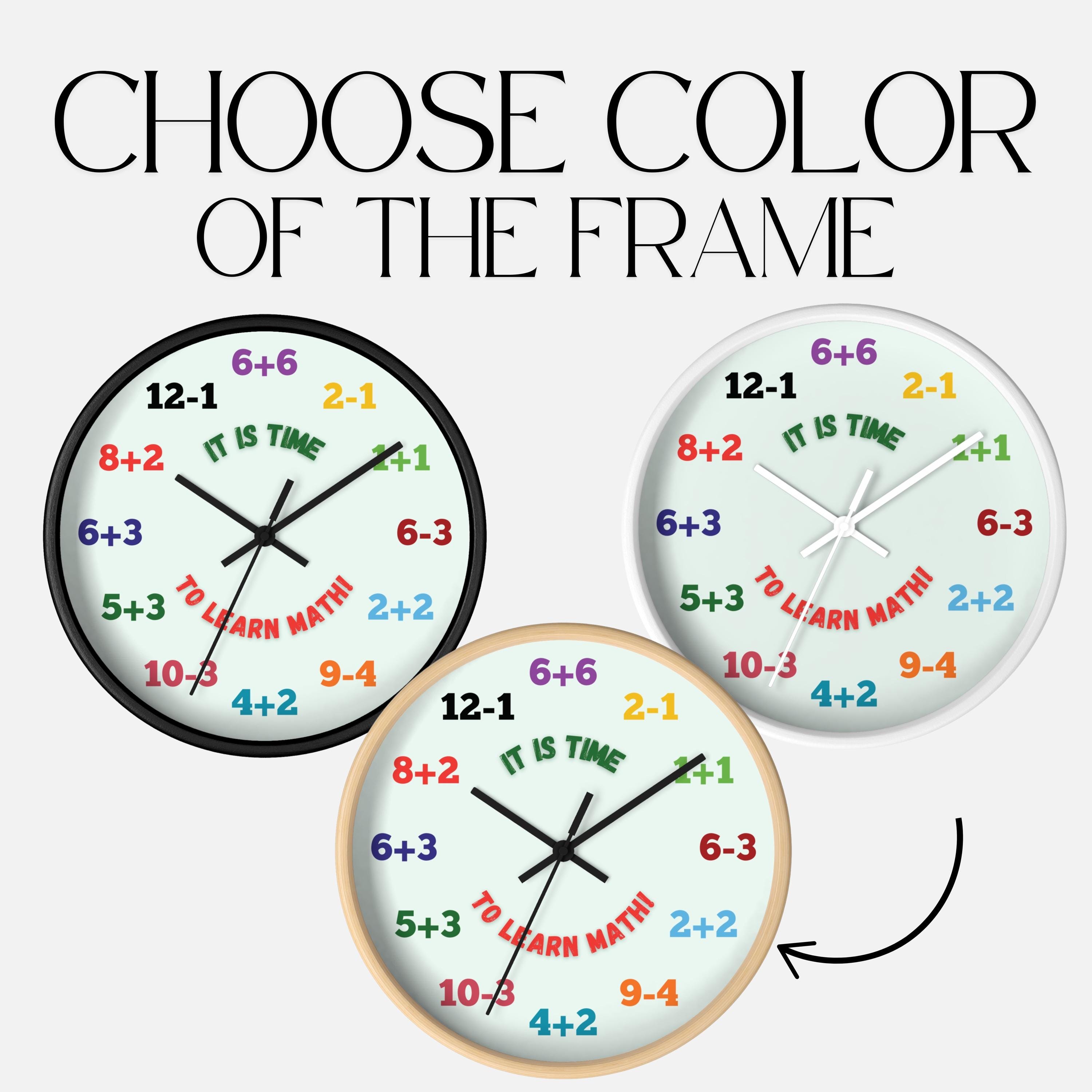 Kids Math Equation Clock, Colorful Classroom Decor, Teacher Gift ...
