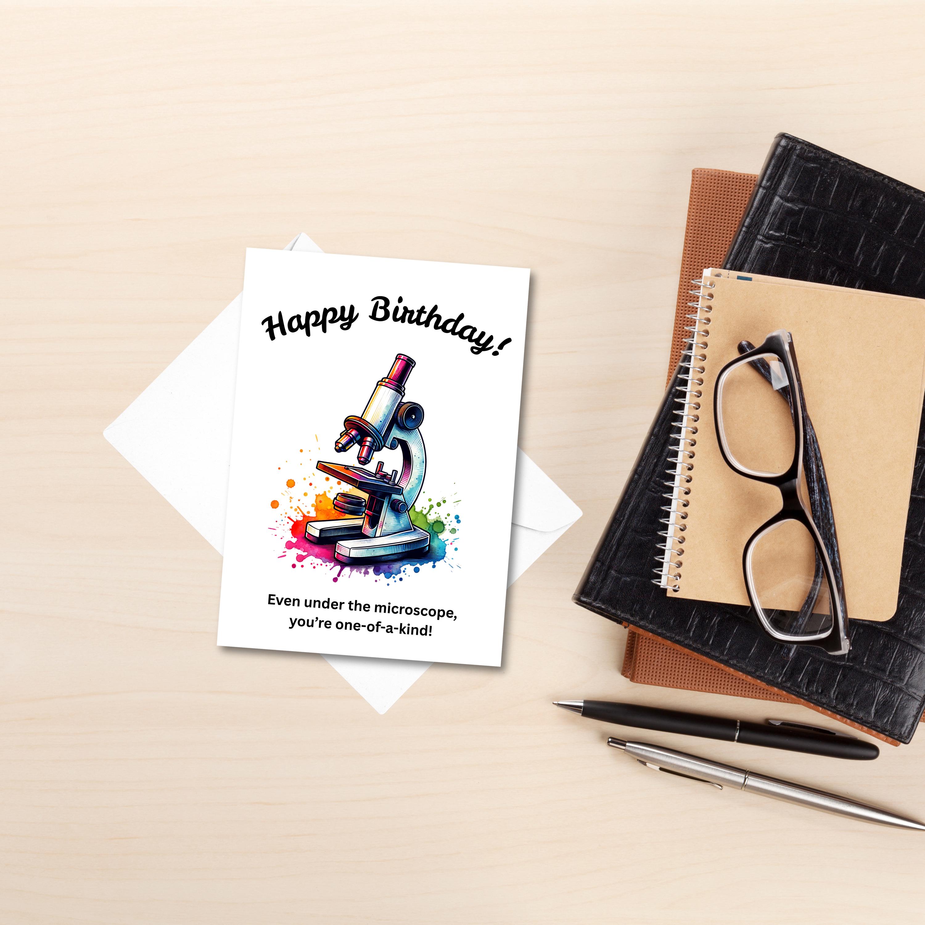 Funny Science Birthday Card: Printable Microscope Gift (5x7 Inch) - Etsy