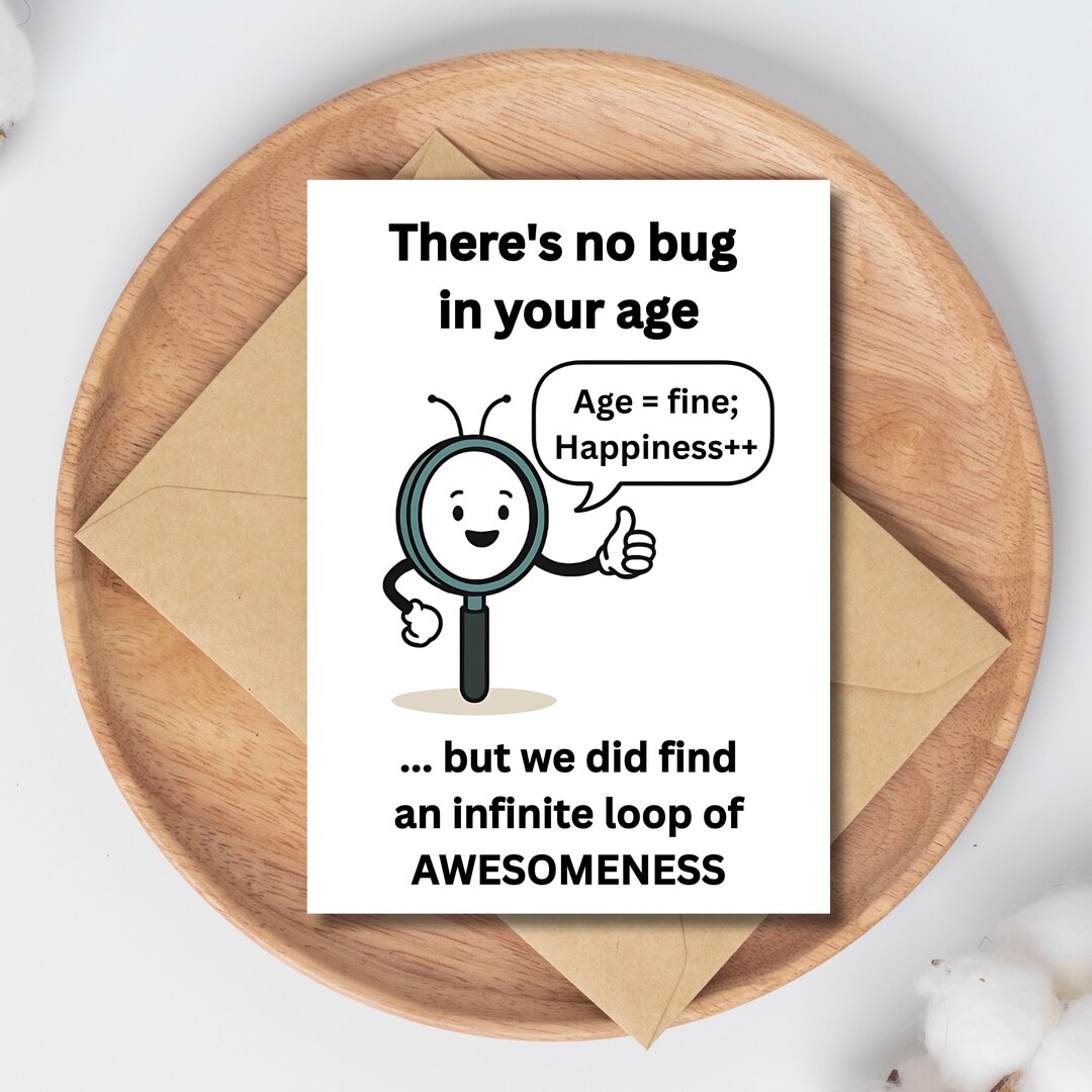 Programmer Birthday Card Printable Funny Coding Gift for Developers ...