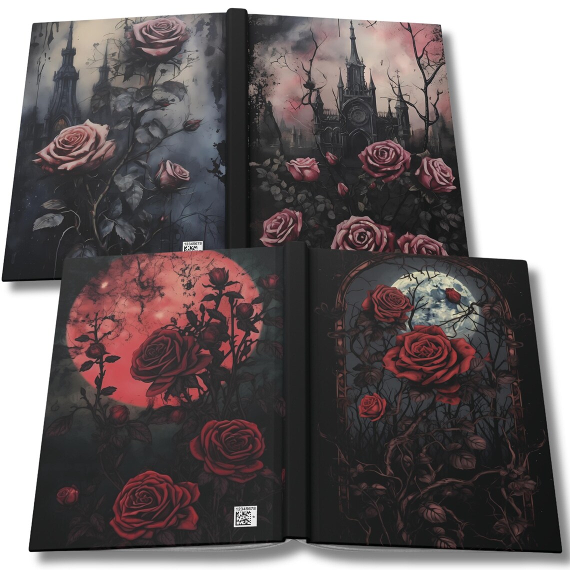 Gothic Cathedral & Red Roses Journal: Custom Dark Vintage Notebook - Etsy