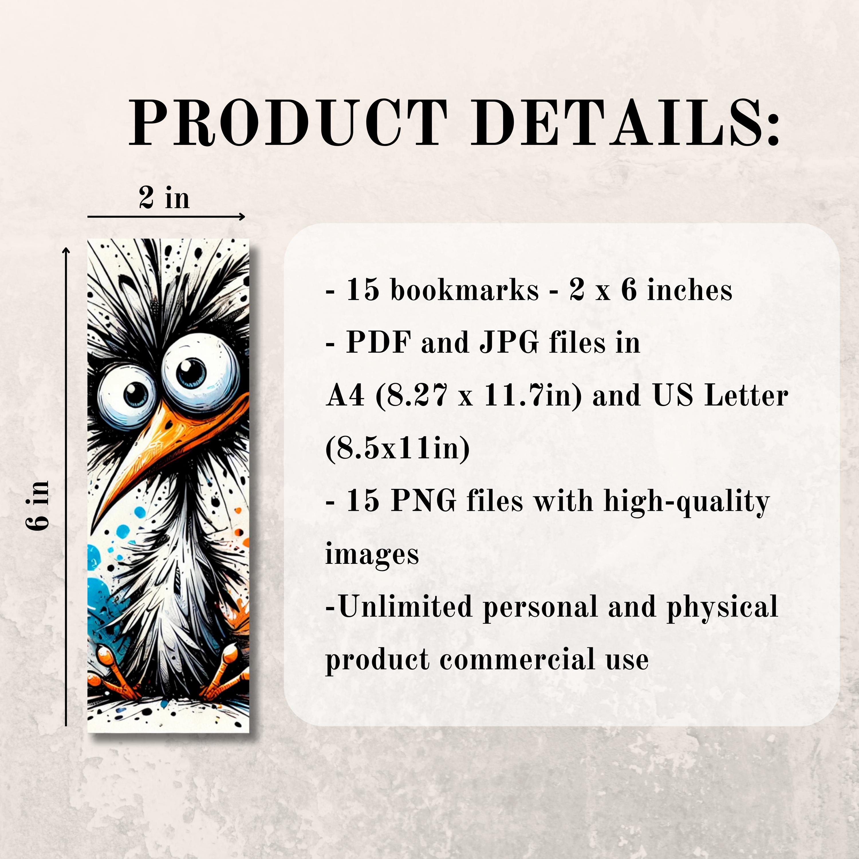 Funny Animals Printable Bookmarks, 15 Whimsical Bookmark Sheets, PNG ...