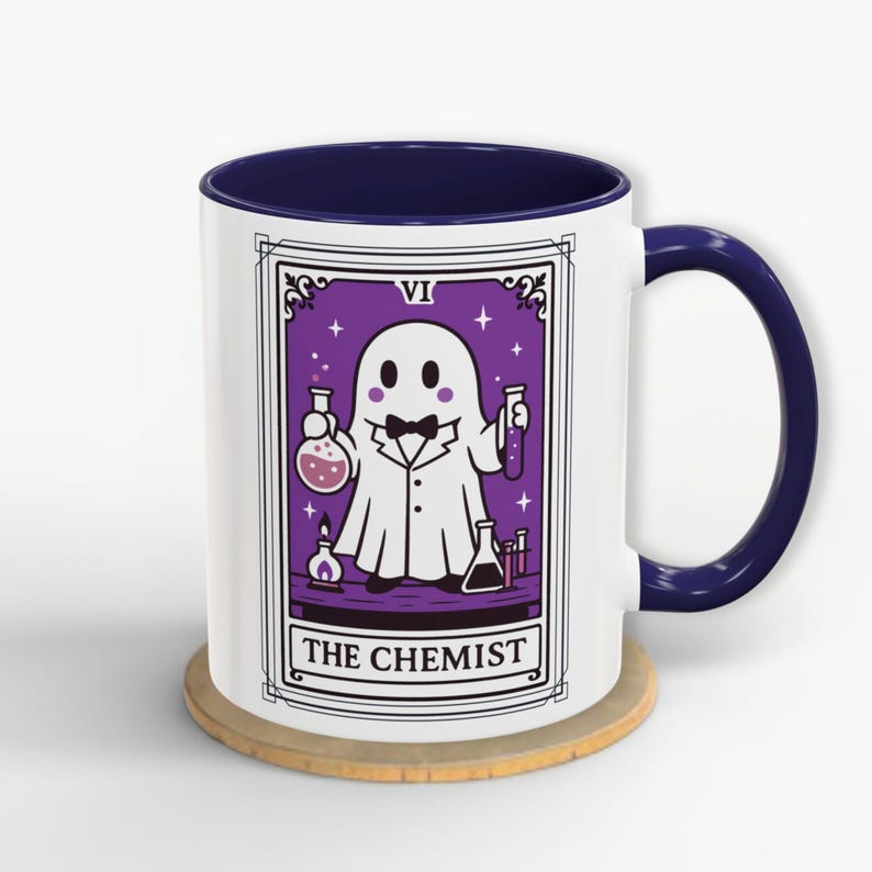 Ghost Scientist Tarot Mug - Spooky Gothic Coffee Cup, Witchy Gift for ...