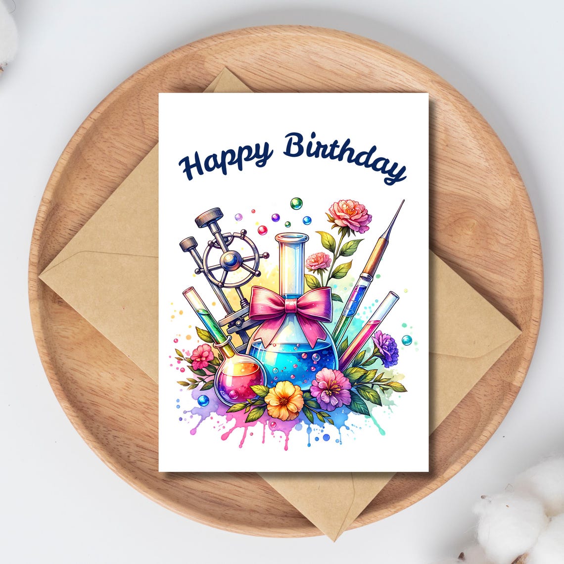 Science Birthday Card Printable 5x7 Gift for Scientists, Biologists ...