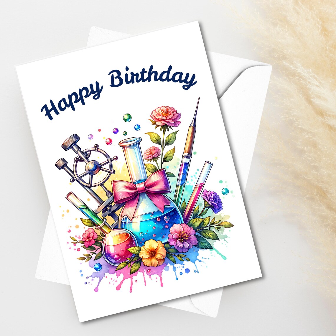 Science Birthday Card Printable 5x7 Gift for Scientists, Biologists ...