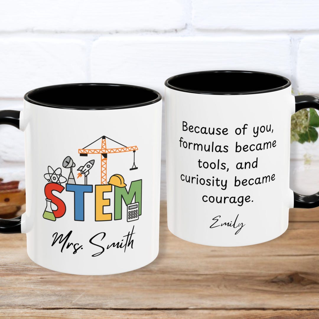 Personalized STEM Teacher Mug, Custom Science Math Gift - Etsy
