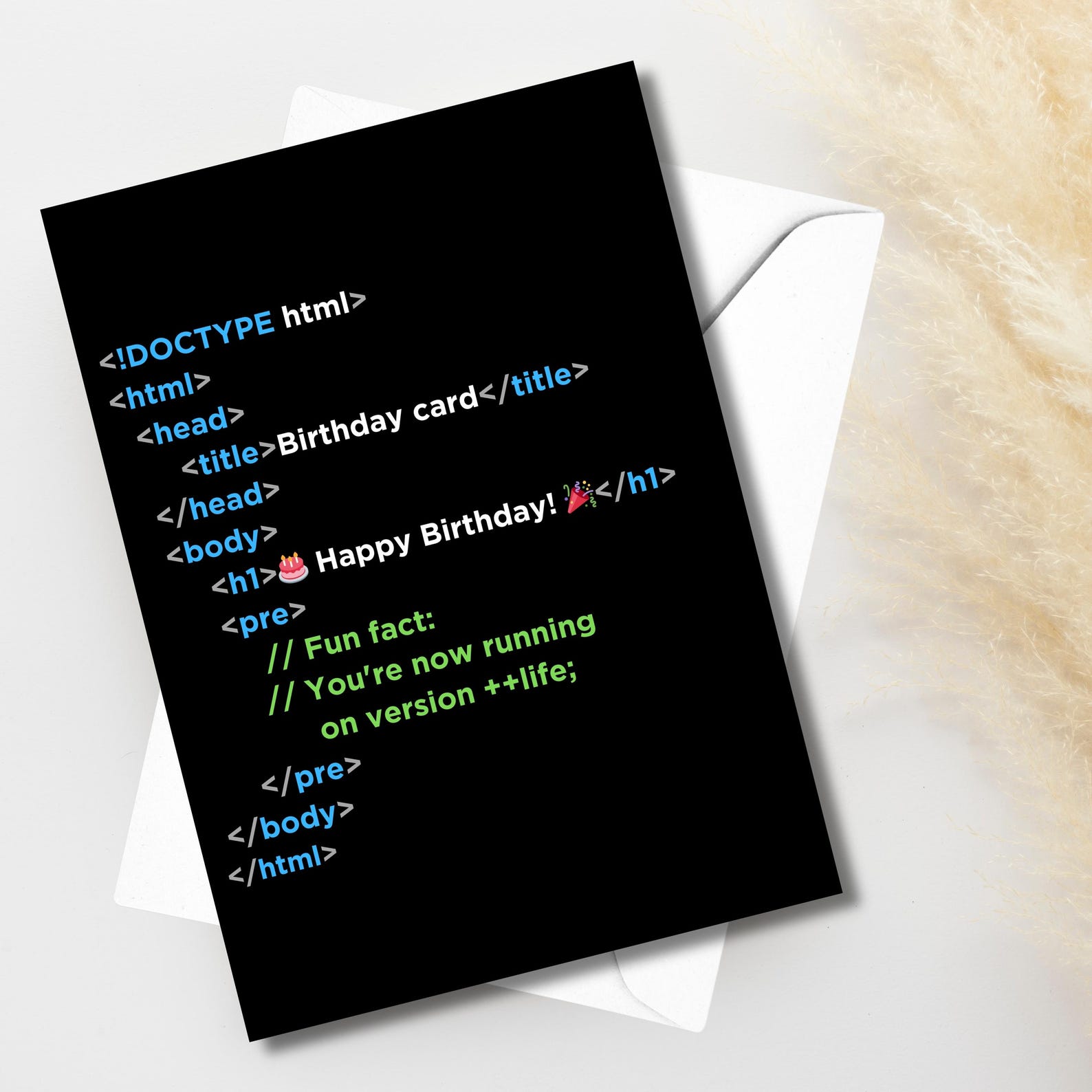 Programmer Birthday Card Printable Funny Coding Gift for Developers ...