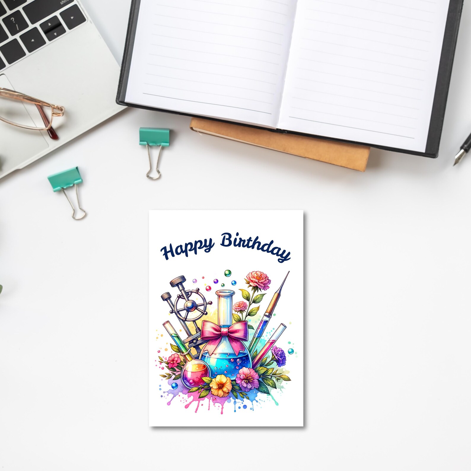 Science Birthday Card Printable 5x7 Gift for Scientists, Biologists ...