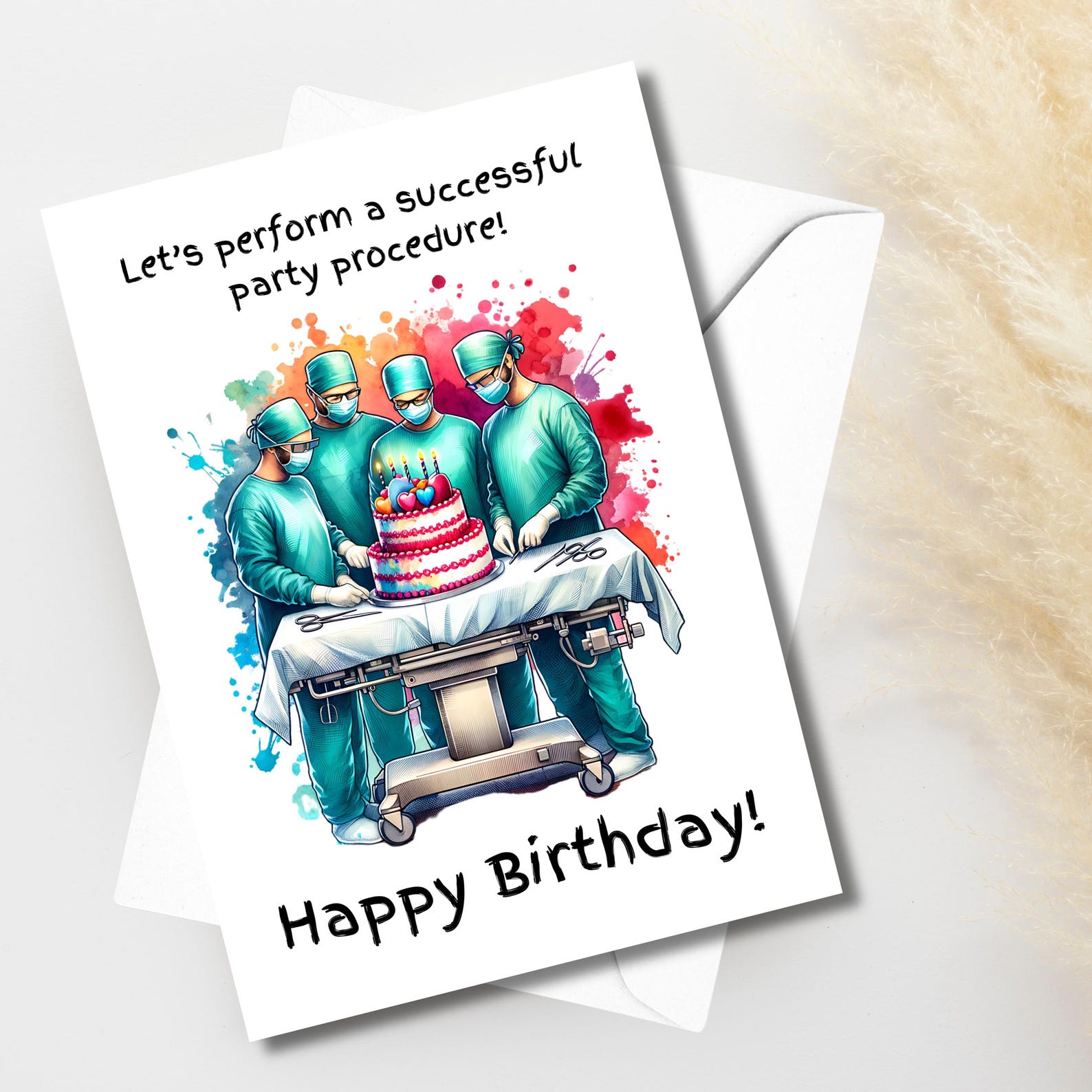 Funny Surgeon Birthday Card: Medical Staff, Coworker Gift (printable ...