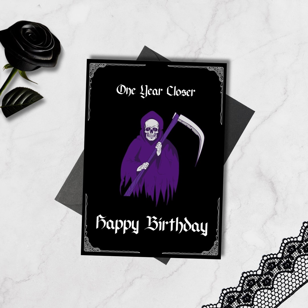 Printable Death Ripper Birthday Card, Gothic Gift, Goth Card 5x7 ...