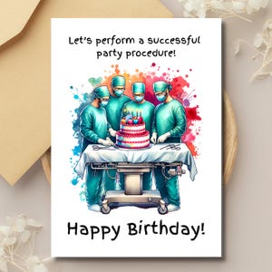 Funny Surgeon Birthday Card: Medical Staff, Coworker Gift (printable ...