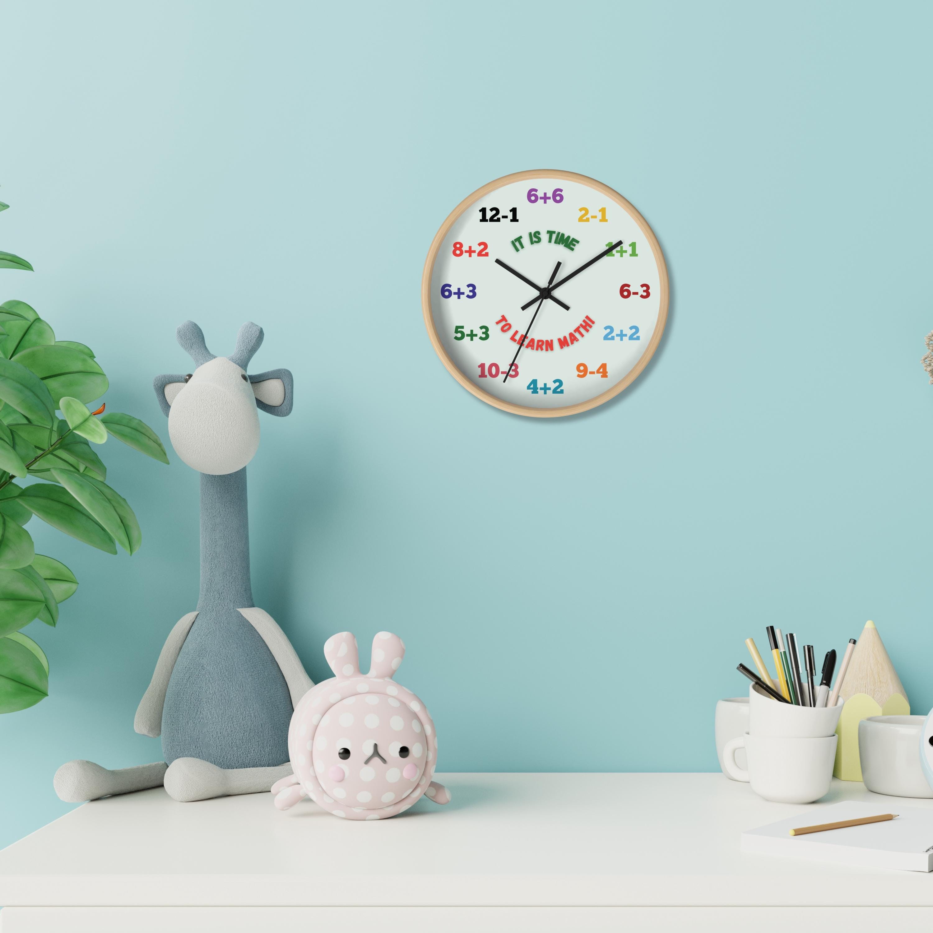 Kids Math Equation Clock, Colorful Classroom Decor, Teacher Gift ...