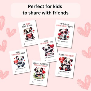 Panda Kids Valentine's Day Cards, Funny Printable Classroom Valentine ...