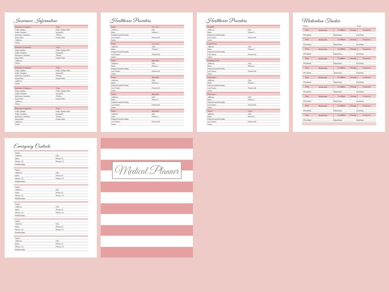 Medical Planner / Medical Printable / Healthcare Planner / - Etsy
