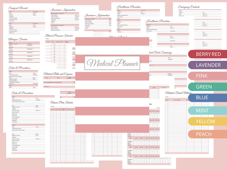 Medical Planner / Medical Printable / Healthcare Planner / - Etsy