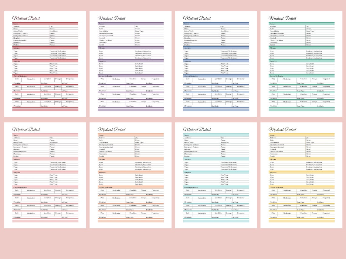 Medical Planner / Medical Printable / Healthcare Planner / - Etsy