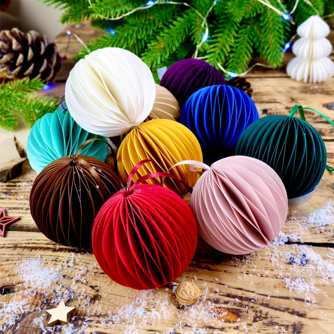 Christmas Balls, Christmas Decorations, Handmade Paper Decorations ...