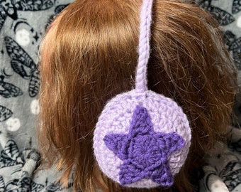 Cute Pastel Purple Star Ear Muffs Crochet Handmade Star Ear - Etsy