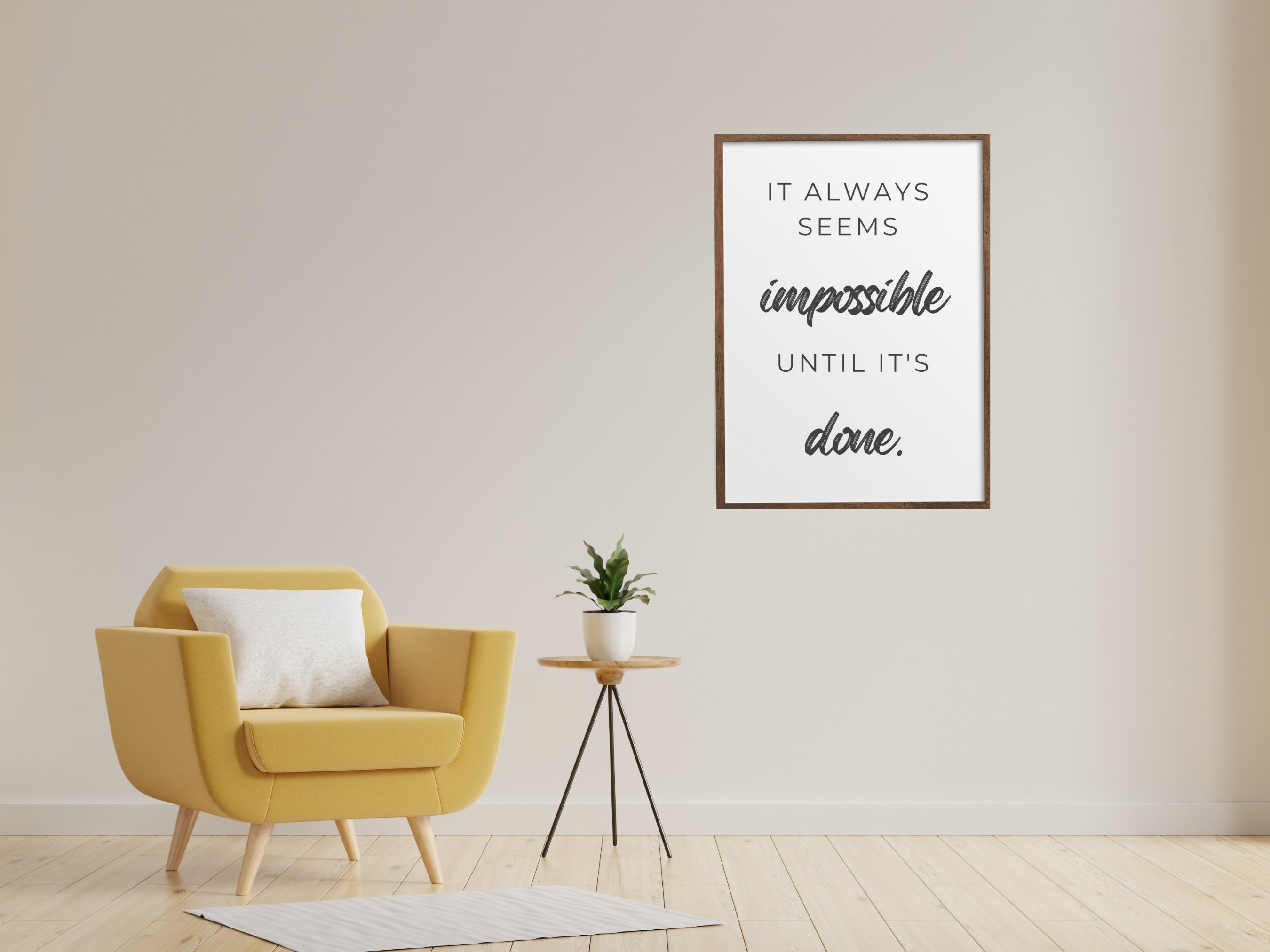 It Always Seems Impossible Until It's Done Poster digital - Etsy
