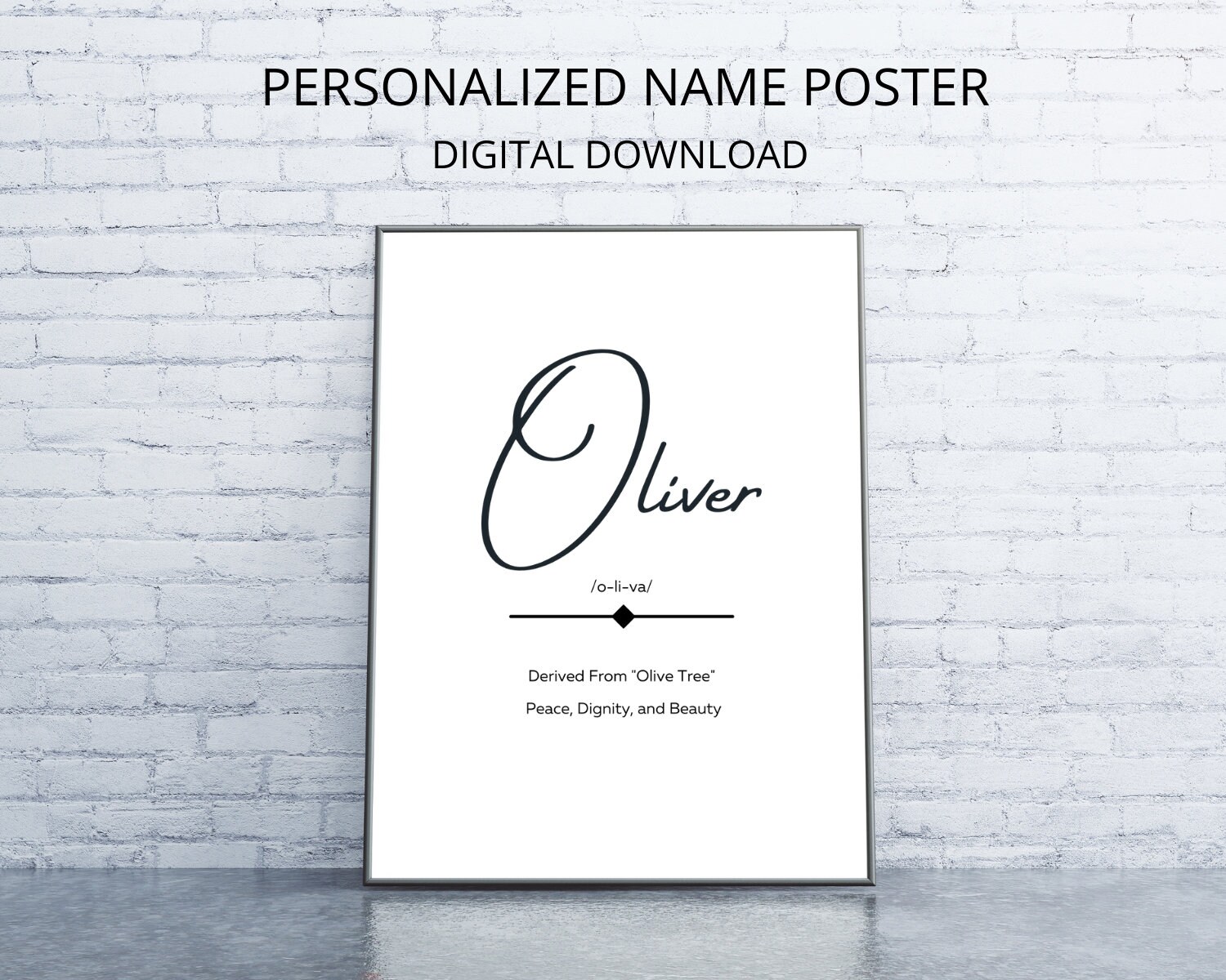 Custom Name Print, Nursery Sign Printables, Baby Name Meaning, Instant ...