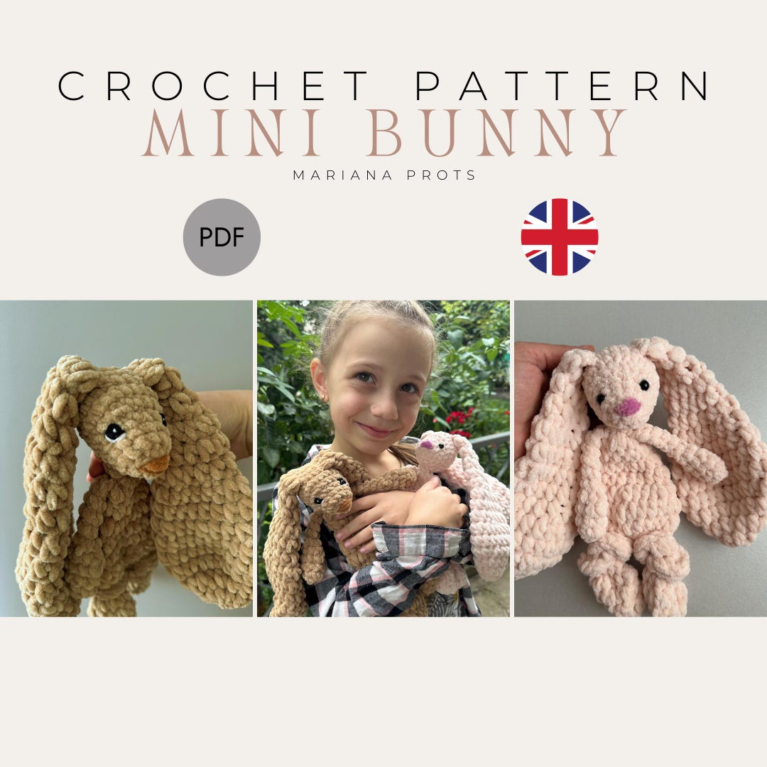 Mini Bunny Snuggler Crochet Pattern | PDF Lovey Blanket Toy | Amigurumi ...