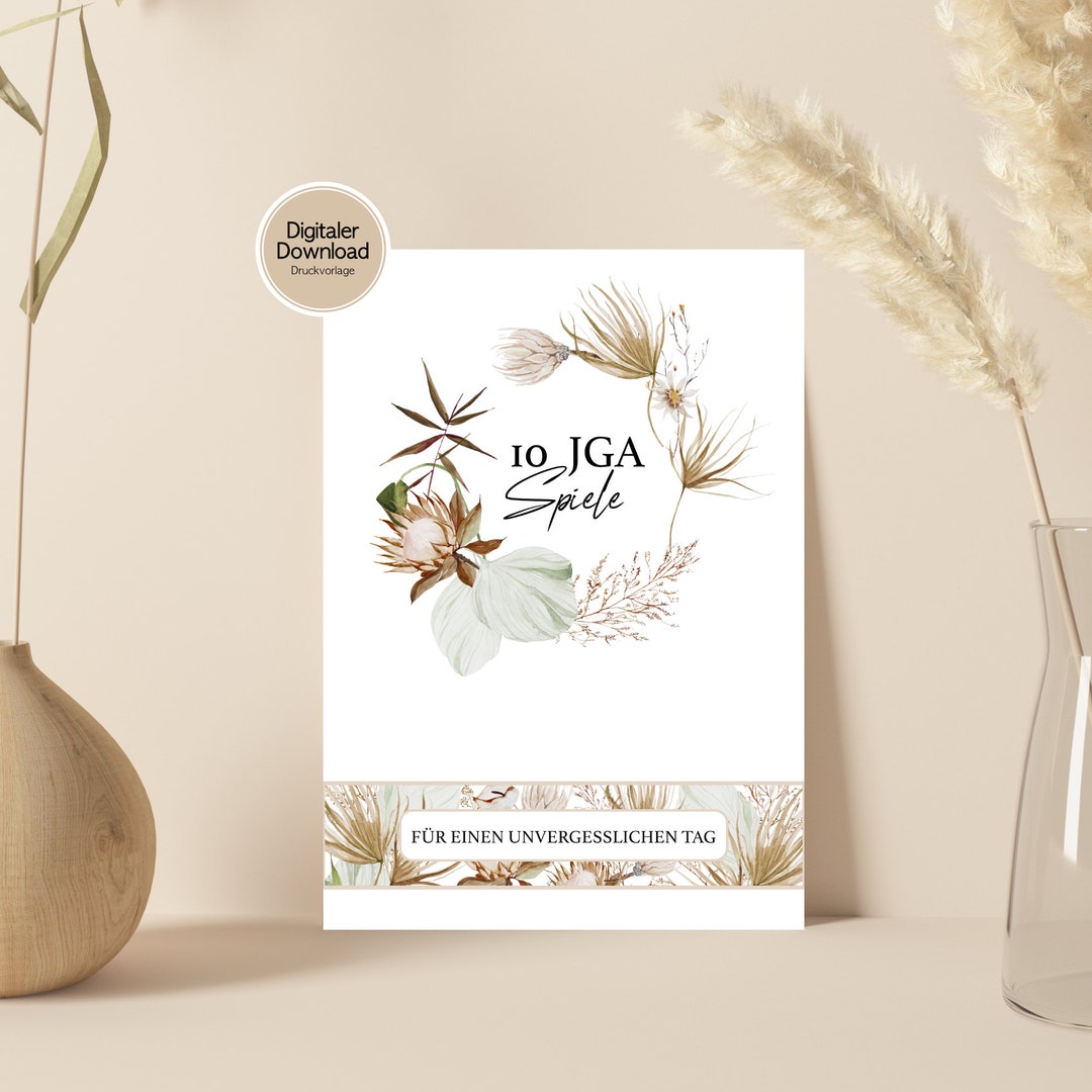 10 Printable JGA Games for Women - Boho Dried Flowers - Etsy