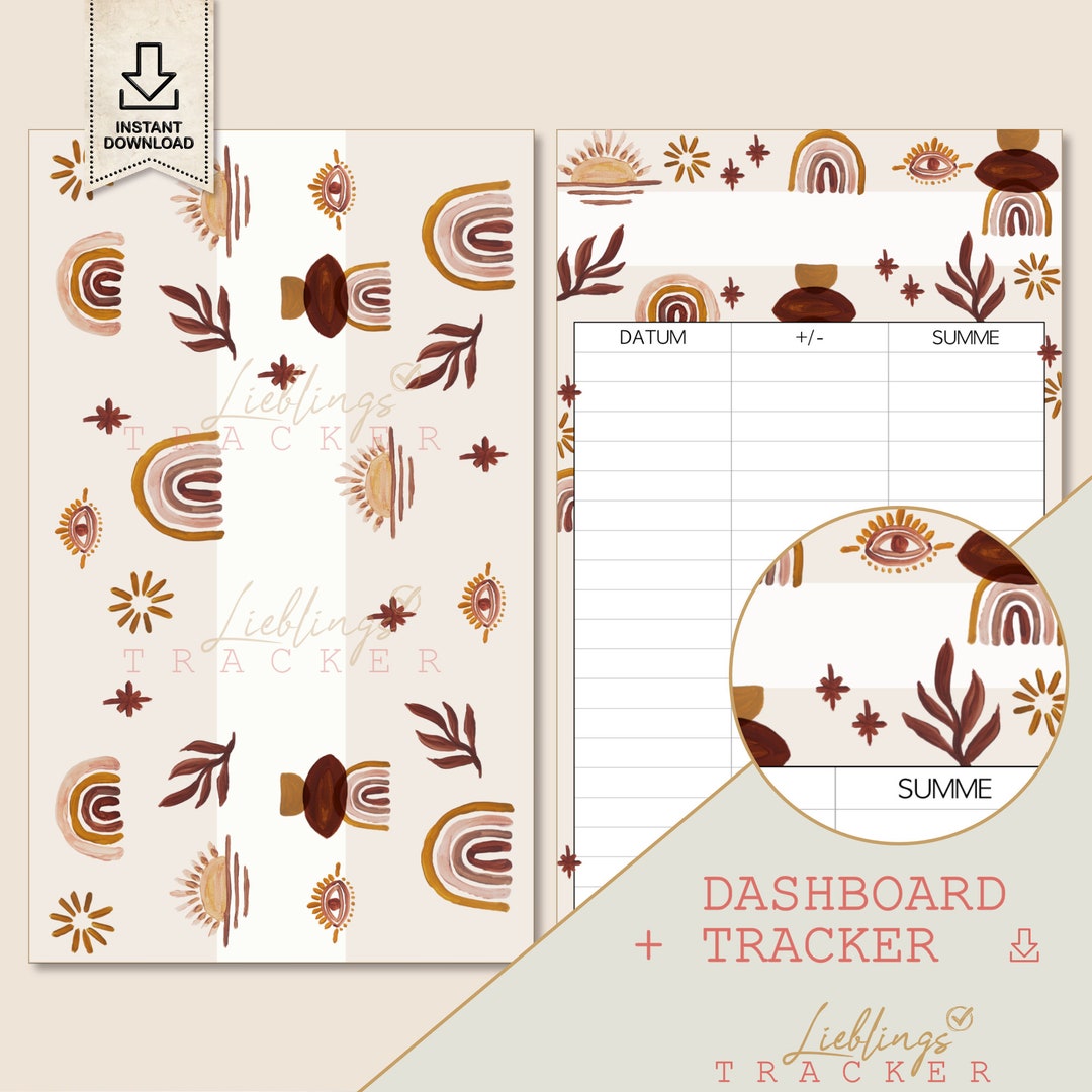 Budget Binder Dashboard With Tracker Bohemian - Etsy
