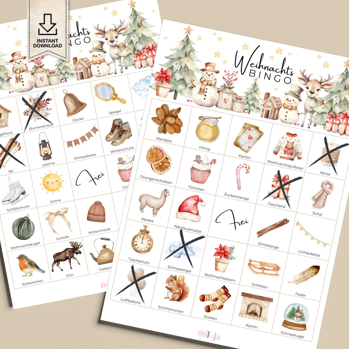 Christmas Games German | Bingo Christmas to Print - Etsy