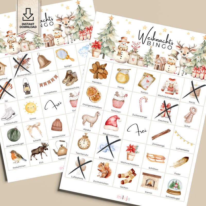 Weihnachten bingo ausdrucken - Etsy.de