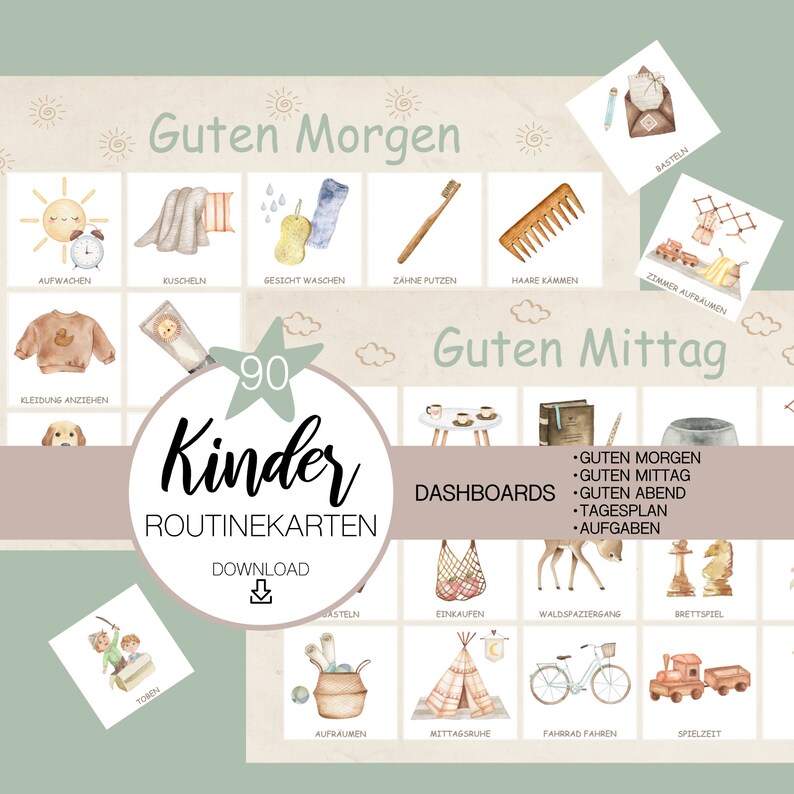 90 Kids Routine Cards Starter Set Download - Etsy
