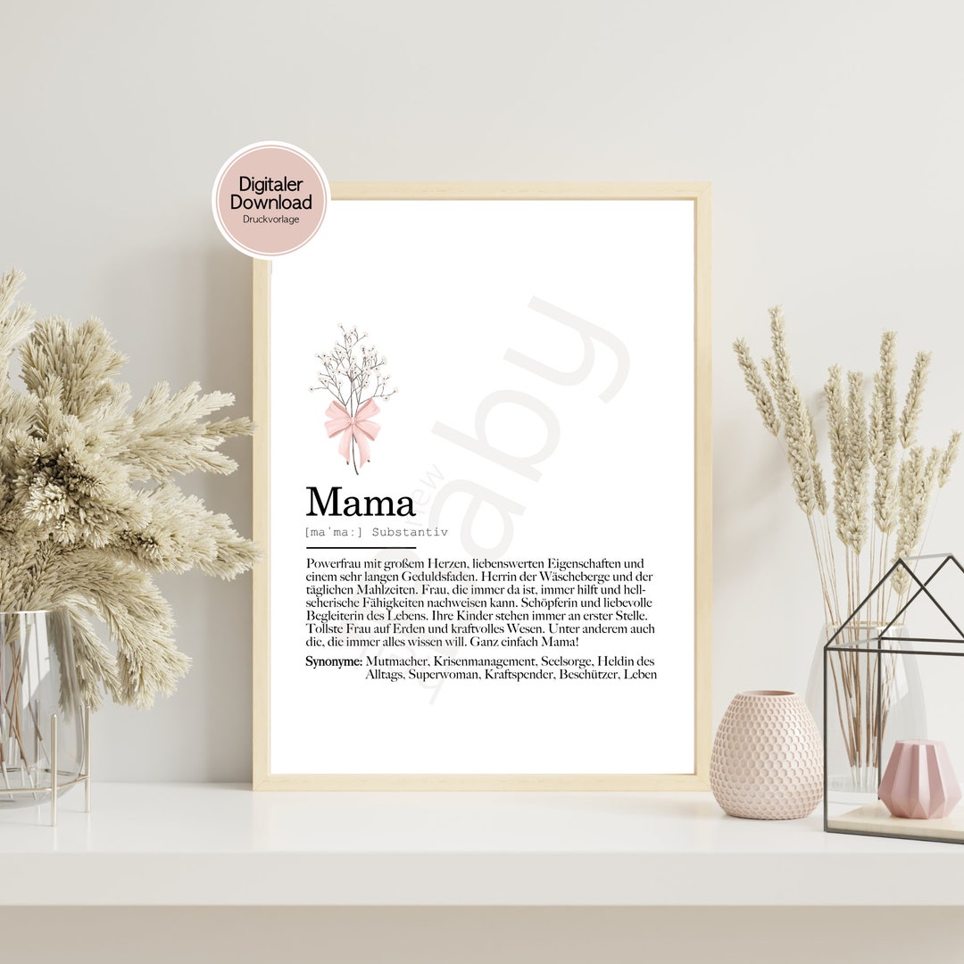 Poster Mother's Day Definition Mom PDF - Etsy UK