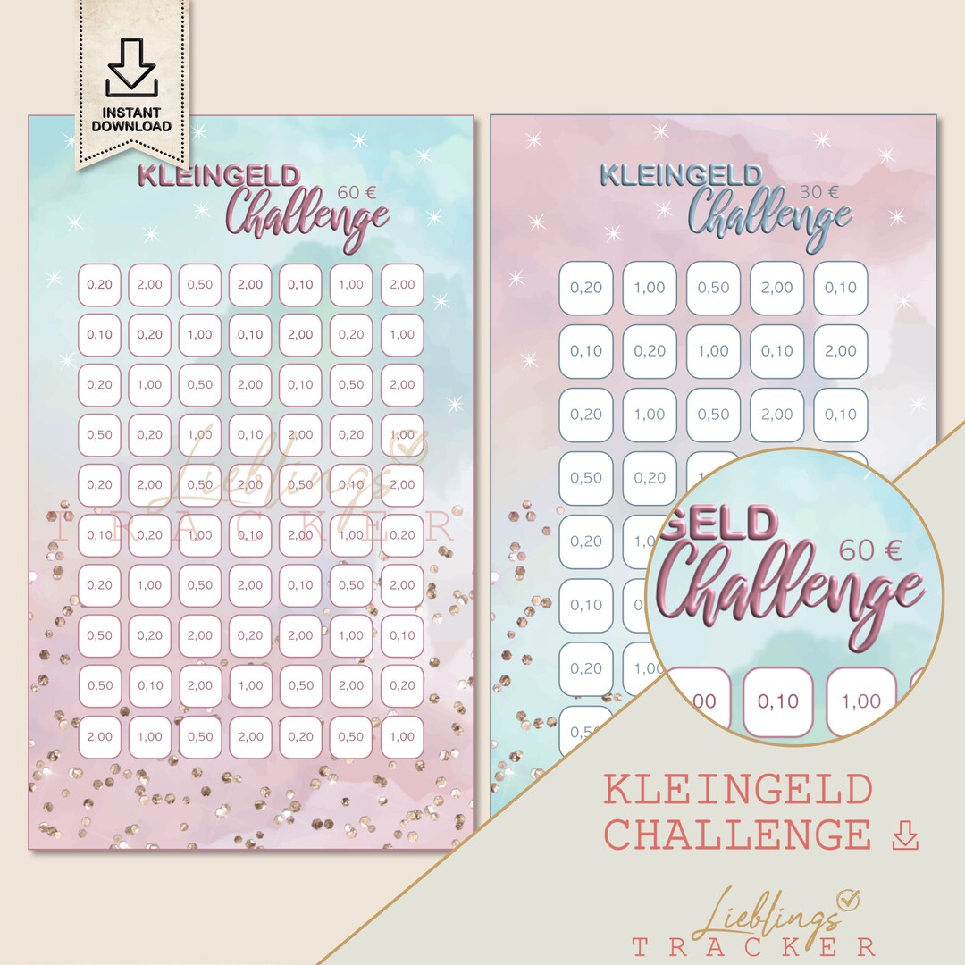 Change Challenge Savings Challenge Insert for A6 Budget Planner Pastel ...