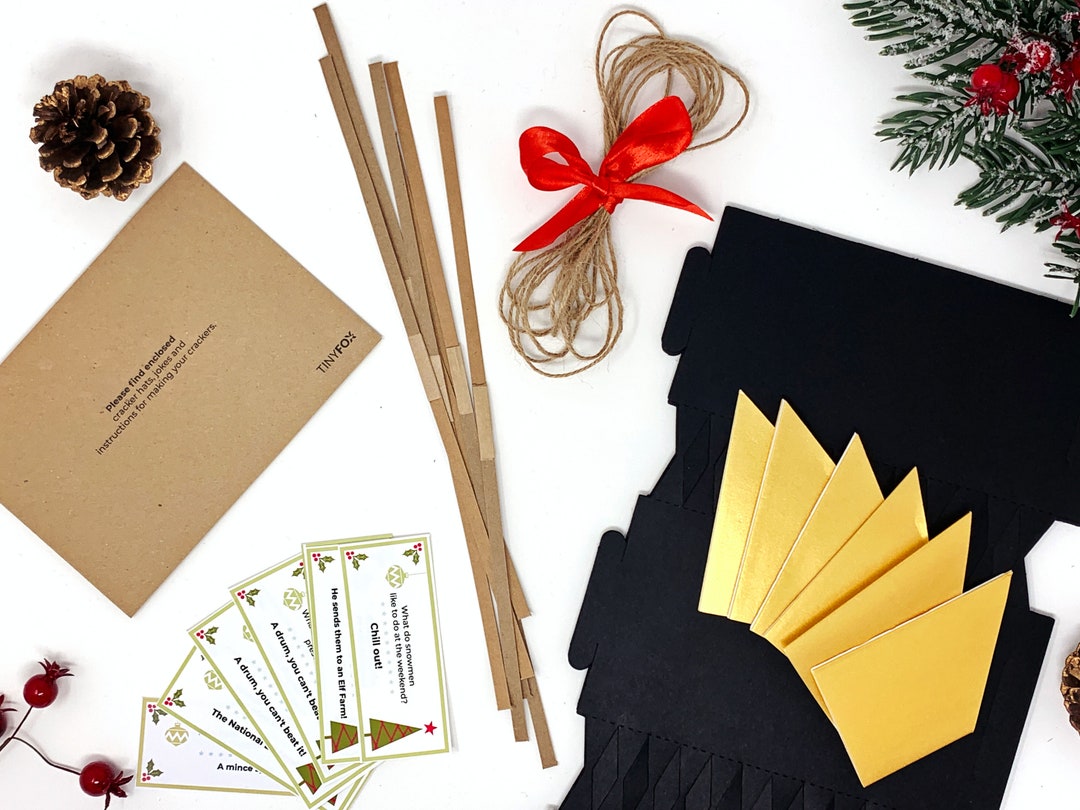 Black Christmas Cracker Making Kit - DIY Crackers - Black Cracker Kit ...