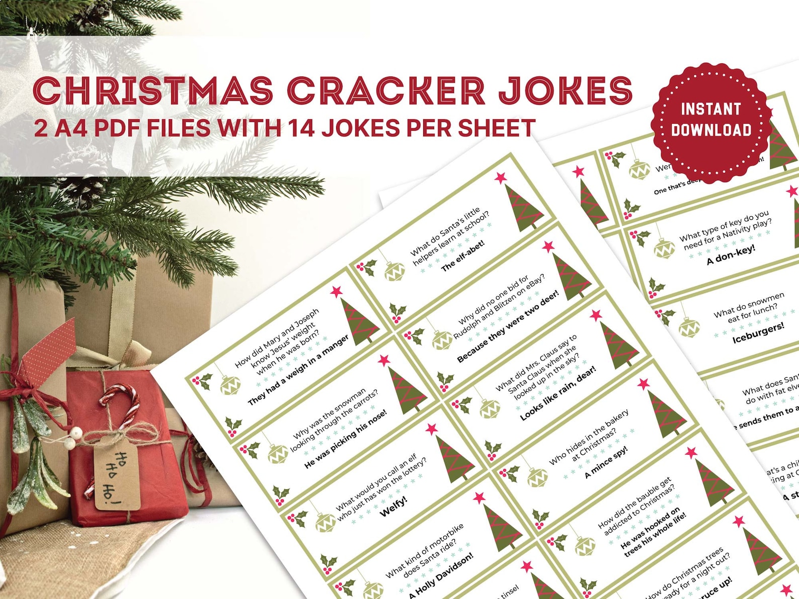 Christmas Cracker Jokes Digital Download Christmas Cracker - Etsy