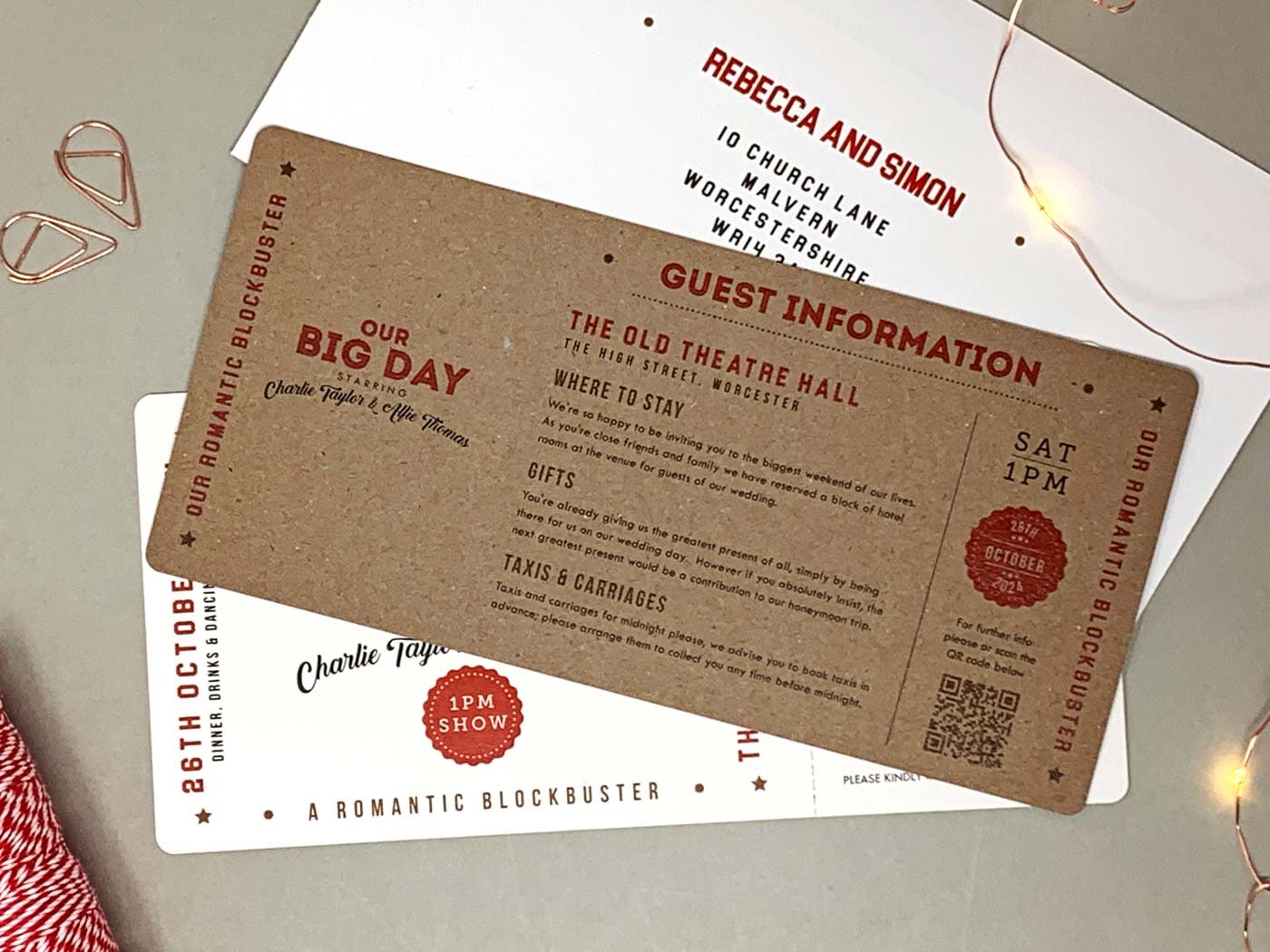 Big Screen Wedding Ticket Invitation - Movie Ticket Wedding Invitation ...