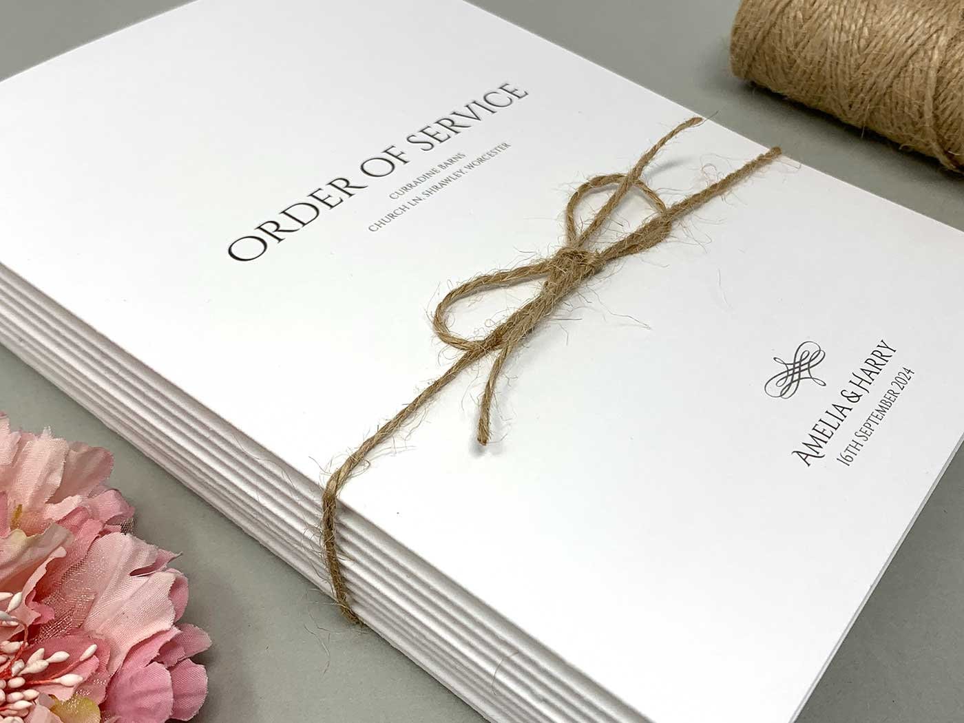 Minimalist Wedding Order of Service Order of Service Wedding Order of ...