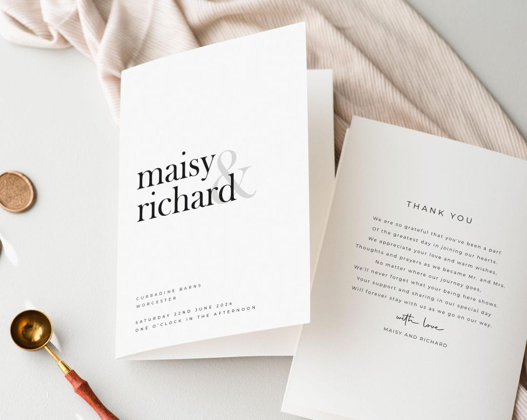 Modern Wedding Order of Service | Order of Service | Wedding Order of ...