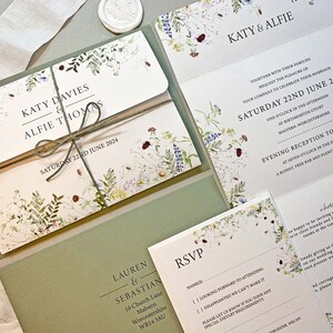 Wild Blooms Tri-fold Wedding Invitation Spring Wedding Invitation ...