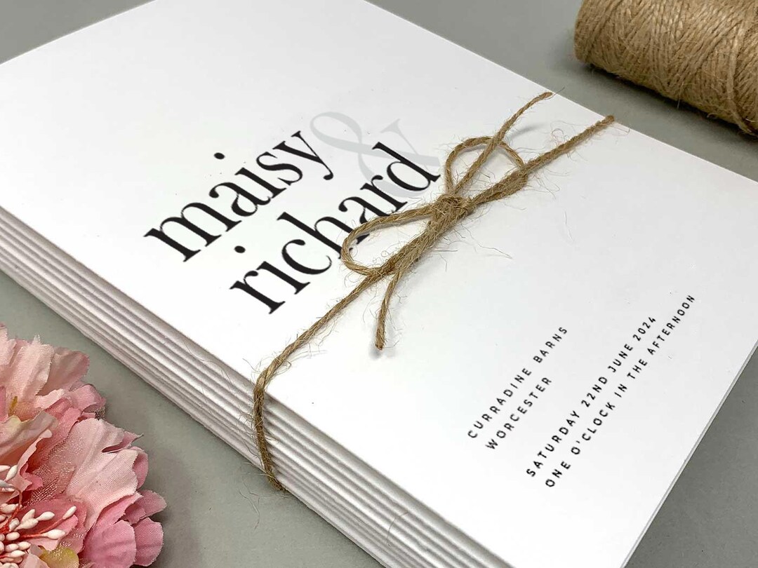 Modern Wedding Order of Service Order of Service Wedding - Etsy UK