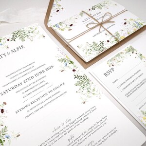 Wild Blooms Tri-fold Wedding Invitation | Spring Wedding Invitation ...
