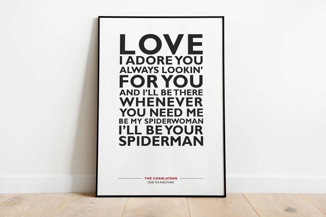 The Charlatans One to Another Print - Song Lyric Print - Wall Décor ...