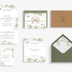 Wild Blooms Tri-fold Wedding Invitation | Spring Wedding Invitation ...