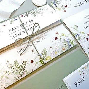 Wild Blooms Tri-fold Wedding Invitation Spring Wedding Invitation ...