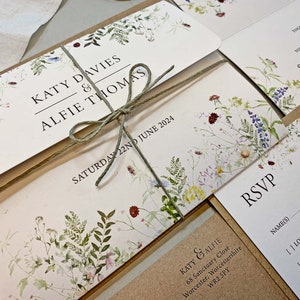 Wild Blooms Tri-fold Wedding Invitation Spring Wedding Invitation ...