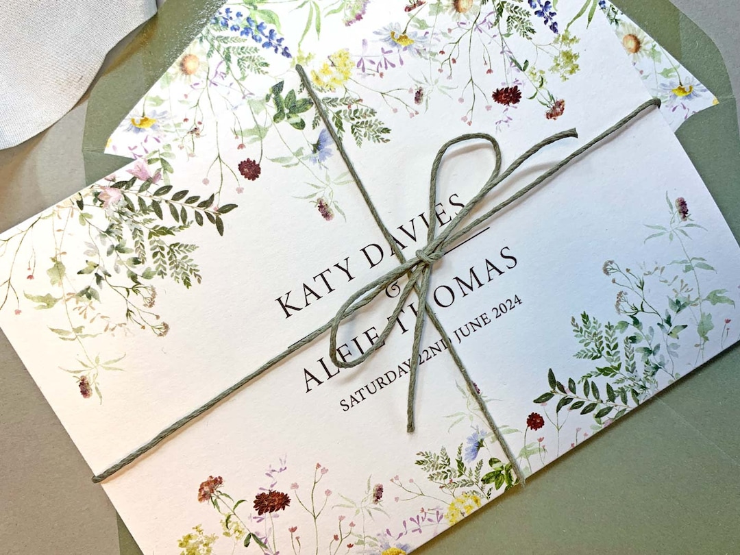 Wild Blooms Concertina Wedding Invitation Spring Wedding Invitations ...