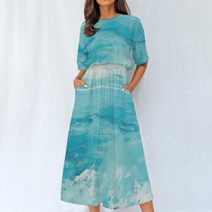 Ocean Waves Skirt, Waves Skirt, Marine Theme Dress, Mermaidcore Fashion ...