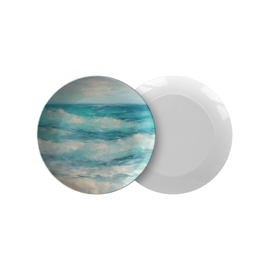 Ocean Wave Plate, Wave Design Plate, Ocean-themed Plate, Coastal ...